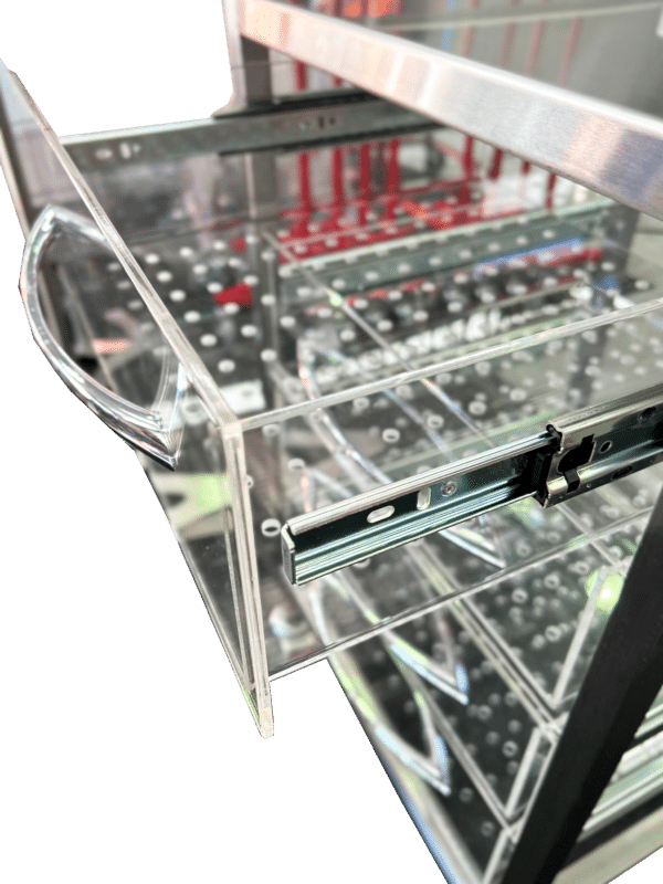 SS13VP - Perspex Draw Trolley - 4 Drawers - Emery Industries