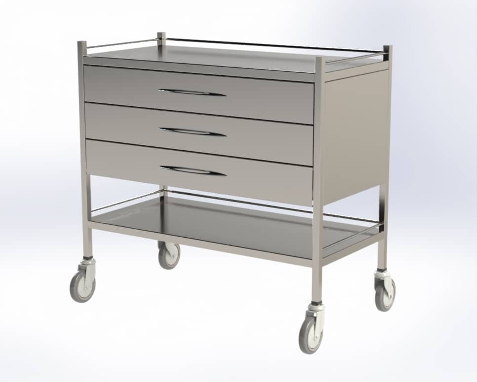 3 Drawer Dressing Trolley - Emery Industries